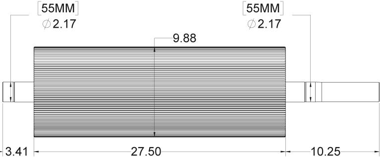 Horning® 138-tooth Chrome Coated Fibertech Chevron Roll — RS494HPFTC45 ...